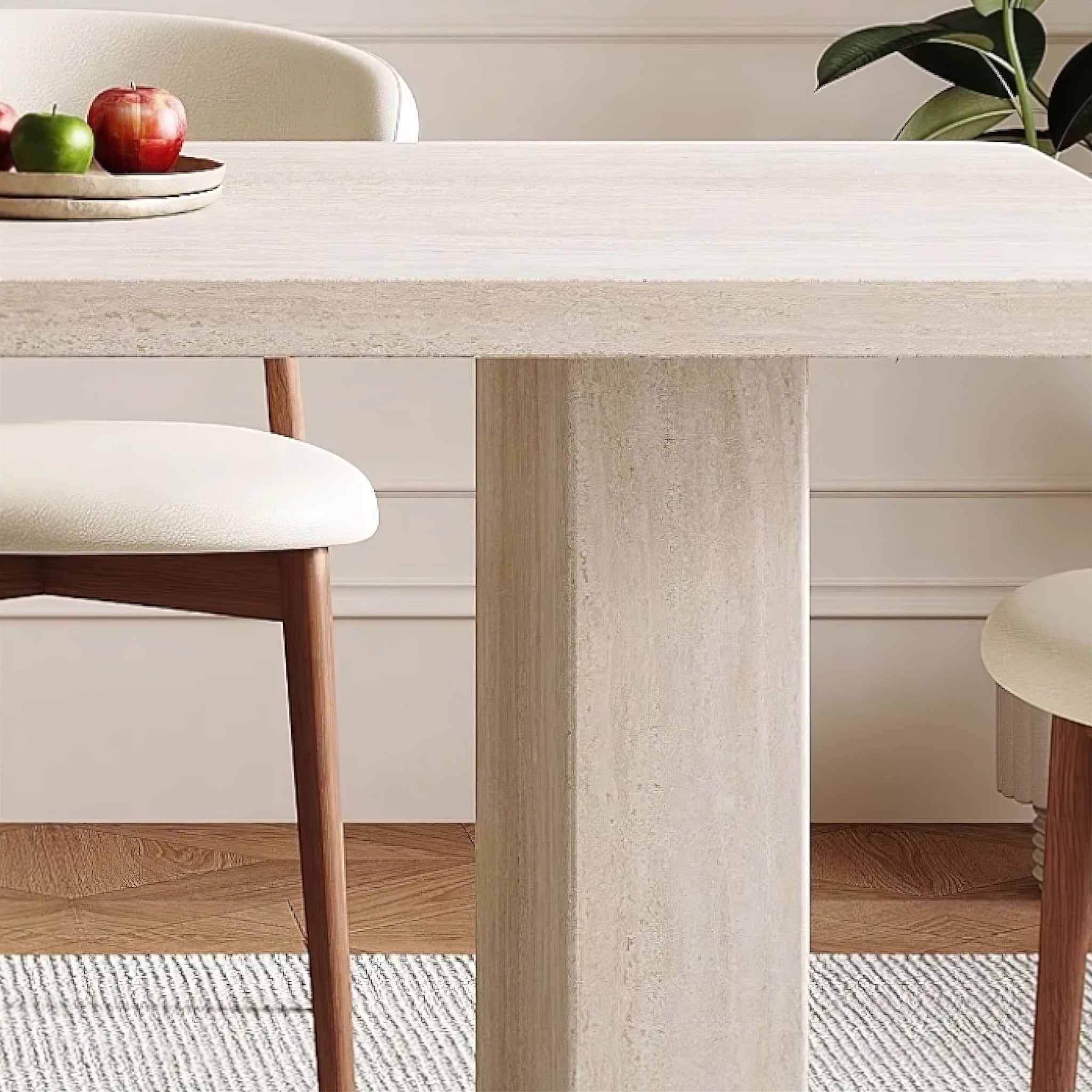 Adelmo Travertine Dining Table | Victoria Queen