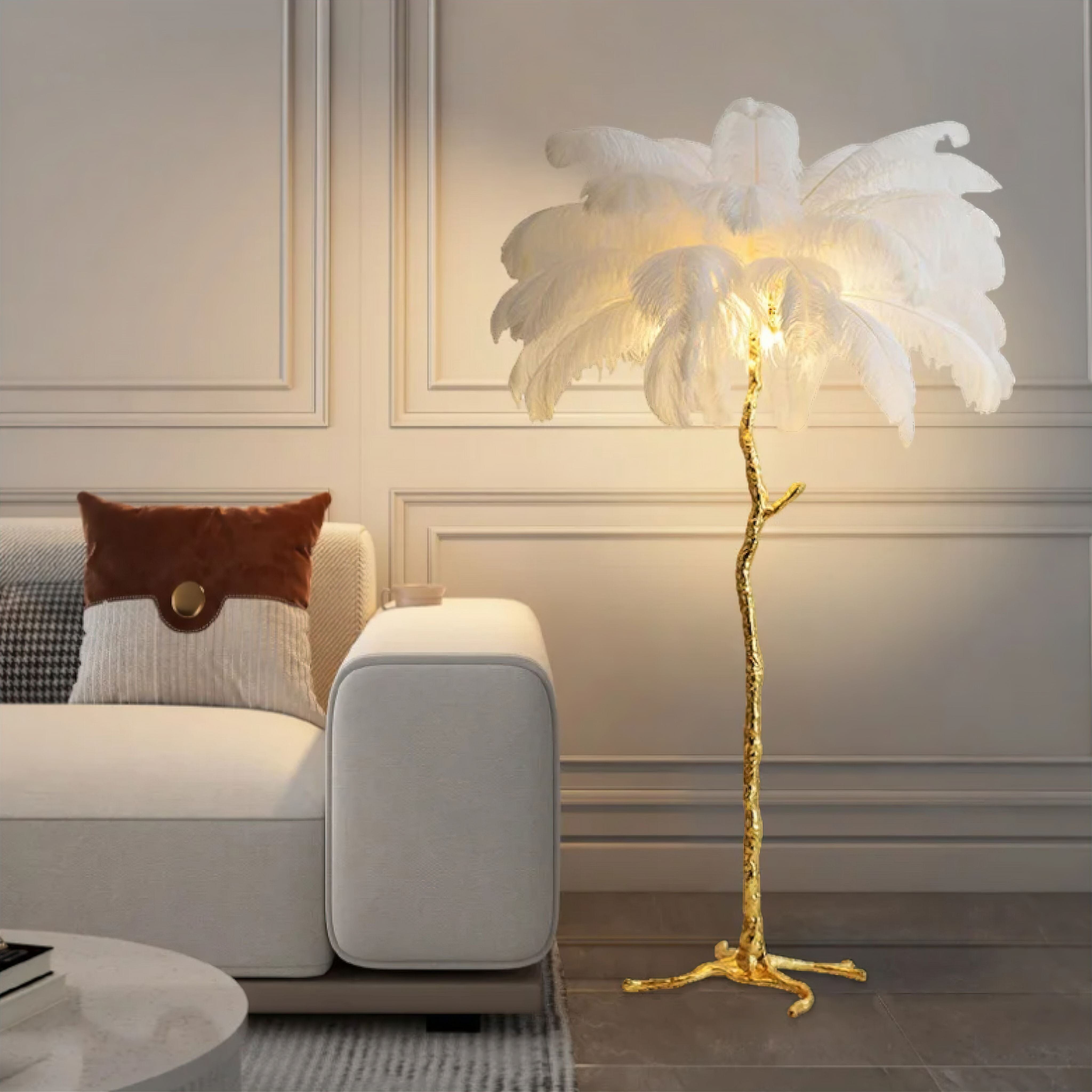 Ostrich Feather Lamp | Luxurious Statement Lighting – Victoria Queen