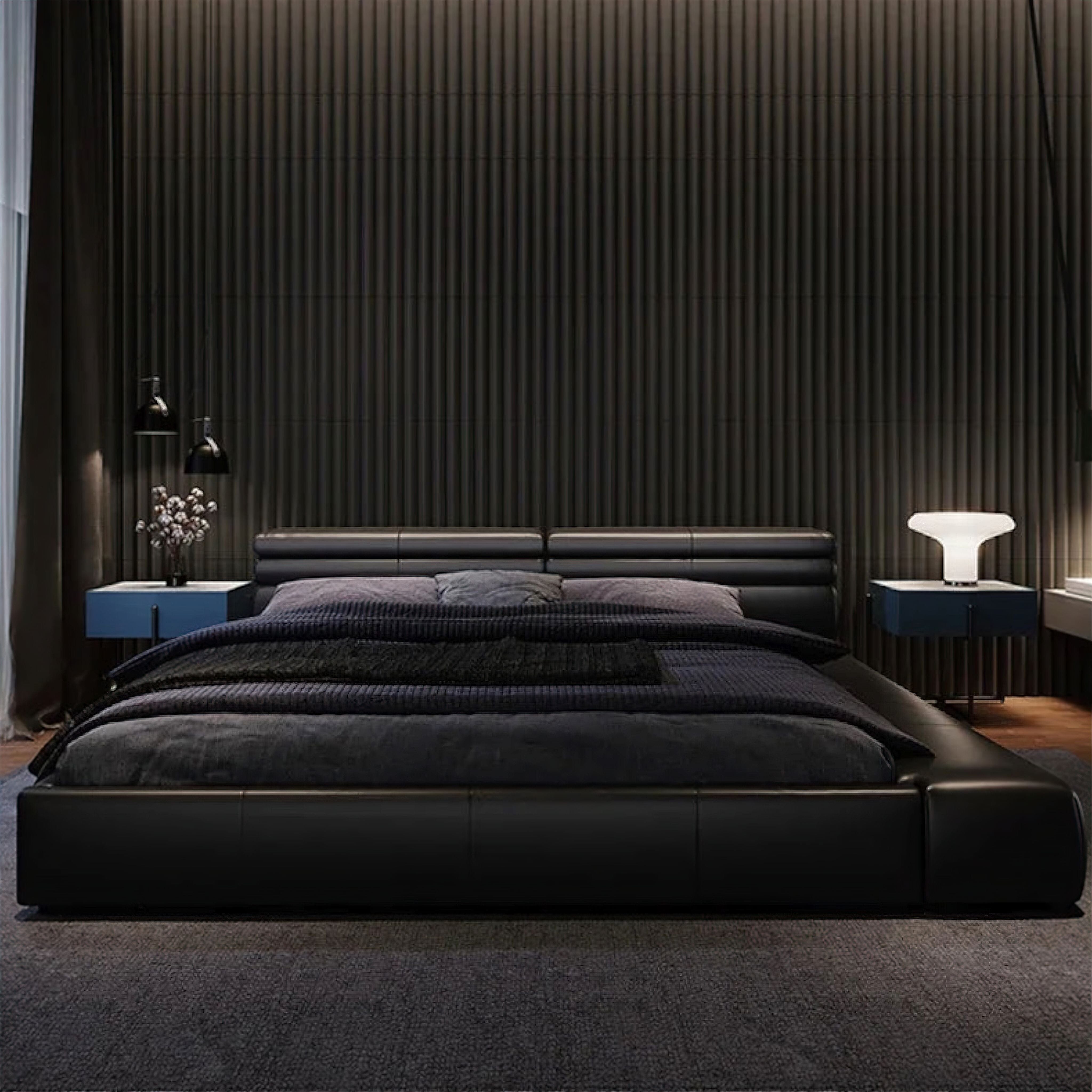 Minimalist Black Modern Bed | Victoria Queen