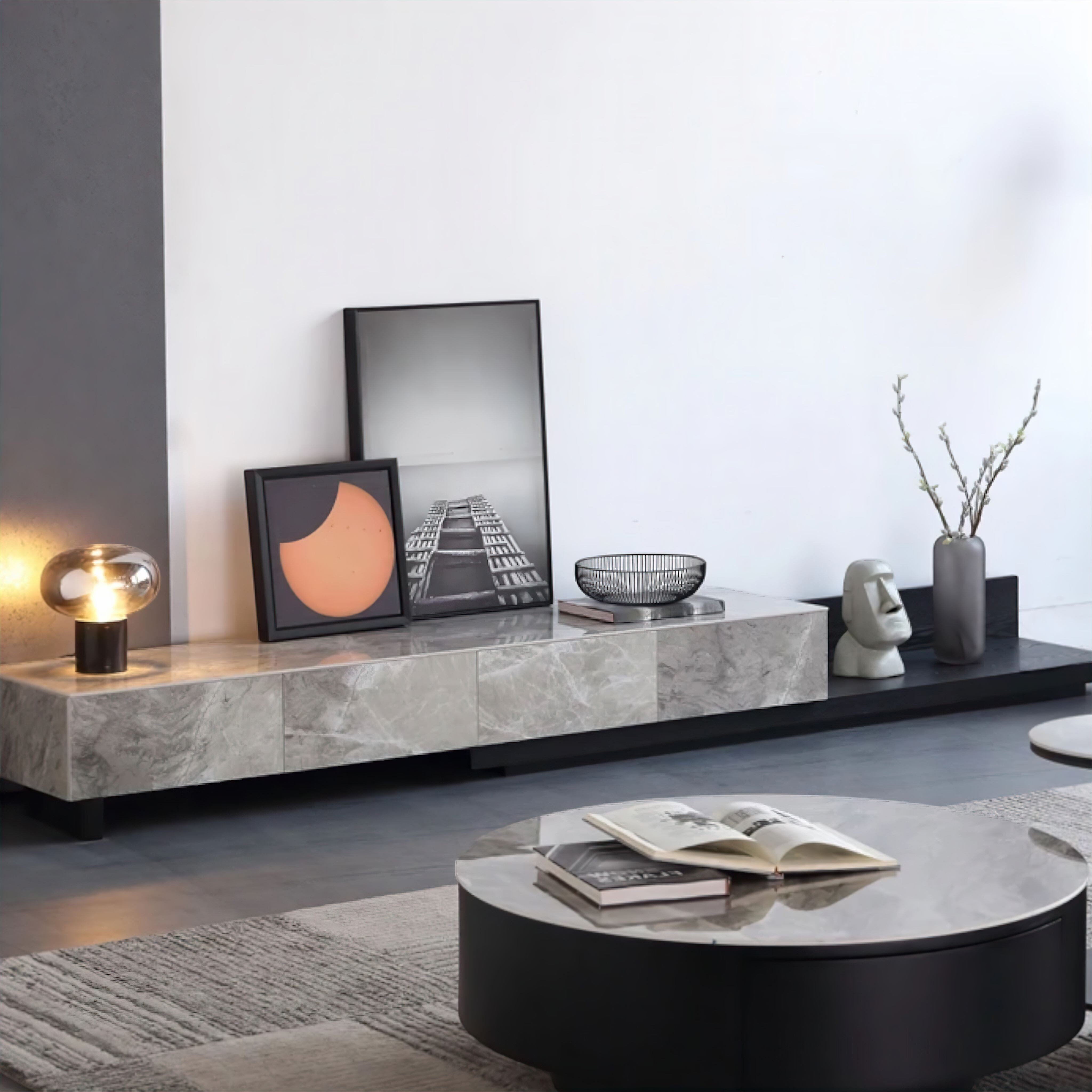 Italian Light Luxury Stone Slate TV Cabinet | Victoria Queen