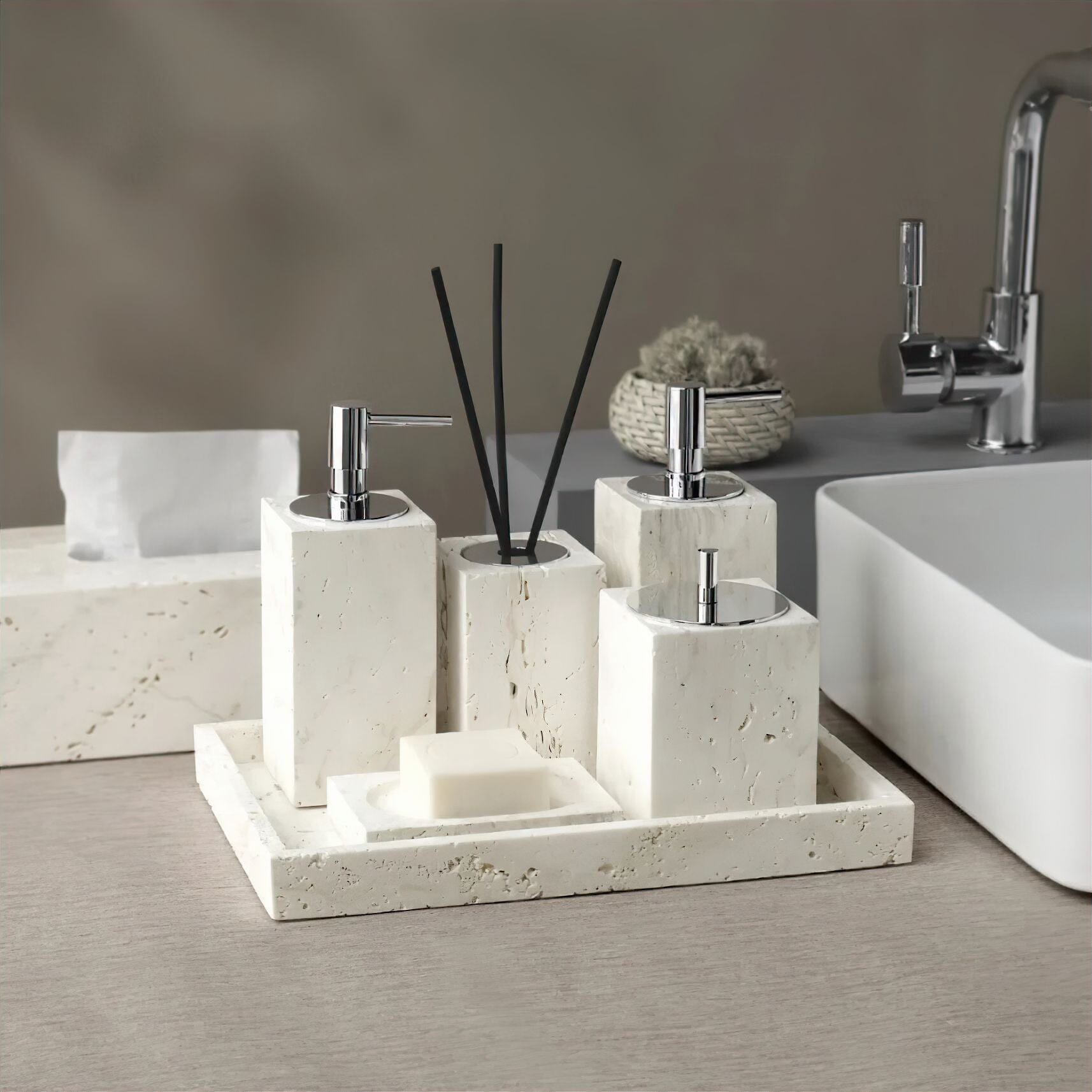 Tranquility Bathroom Collection Sleek Modern Bathroom: White & Grey