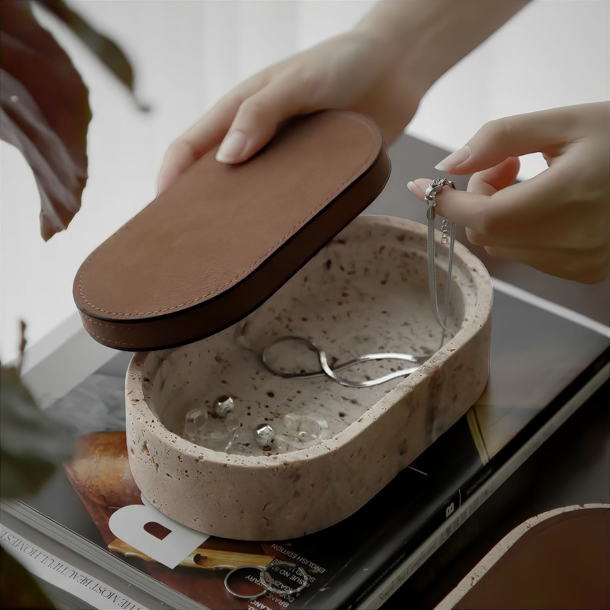 Vintage Travertine Jewlery Box | Victoria Queen